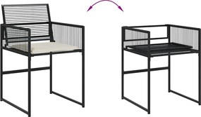 5dílný zahradní jídelní set s poduškami černý polyratan 3295023