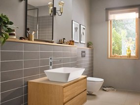 Hansgrohe Rebris E, vysoká umyvadlová baterie 240 s odtokovou soupravou s táhlem, CoolStart, chromová, 72581000