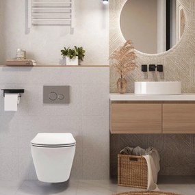 Rea, Sada závěsné WC mísy REA CARLO Flat Mini Rimless + závěsného Bidetu REA CARLO Mini, KPL-C2760