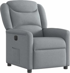 Elektrické polohovací křeslo světle šedé textil 3303174