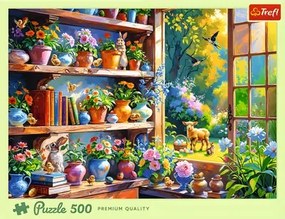 TREFL Puzzle Jarní ráno v oranžerii / 500 dílků / 48 x 34 cm