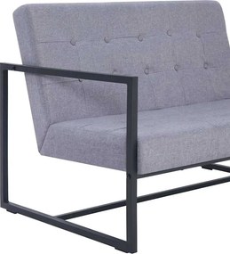 2místná pohovka s područkami světle šedá ocel a textil 282270