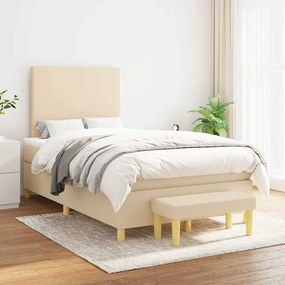 Box spring postel s matrací krémová 120x190 cm textil 3270395