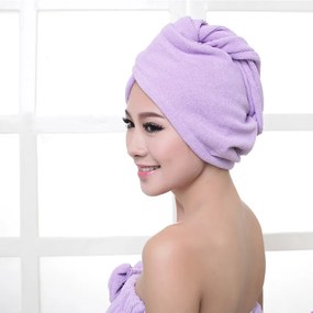 Rychloschnoucí ručník na vlasy - turban Barvy: fialová