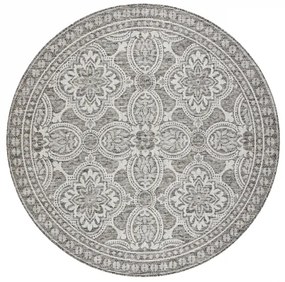 Kulatý koberec SISAL LOFT 21193 šedý / stříbrný / slonová kost Rozměr: průměr 120 cm