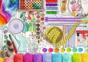 RAVENSBURGER Puzzle Šicí koutek XXL / 500 dílků / 70 × 50 cm