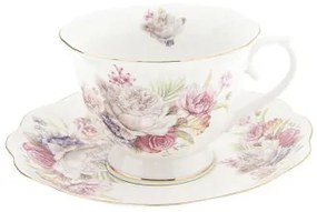 Porcelánový šálek s podšálkem ROSES Clayre &amp; Eef 6CE0867