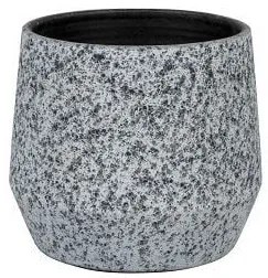 Keramický obal na květináč SPARTA, dekor kámen, průměr 29 cm, šedo - černý