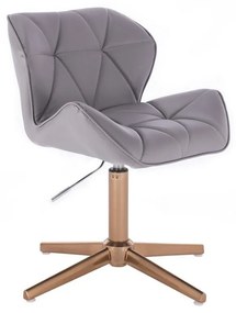 LuxuryForm DESIGN Otočná židle MILANO na zlatém kříži - šedá