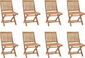 9dílný zahradní jídelní set masivní teakové dřevo 3059578
