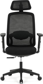 Ergonomická kancelářská židle VEBRUA - černá síťovina