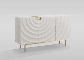 Komoda Stilig ST321 150 cm ecru/zlatá/mramor