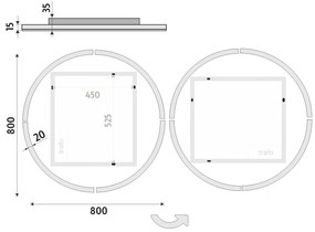 Nimco Kulaté LED zrcadlo pr. 800 - ZP 24002R