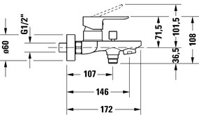 Duravit DC5230001046 - Vanová baterie D-CODE matná černá
