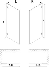 Mexen Lunar L sprchová stěna Walk-in levá 90 x 200 cm, transparentní 8 mm, bílá - 830L-090-000-20-00-L