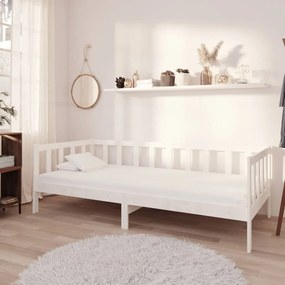 Denní postel s matrací 90 x 200 cm bílá masivní borové dřevo,  3083610