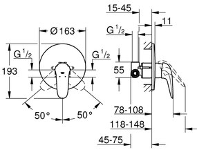 Grohe Eurostyle - Páková sprchová baterie, komplet, chrom 23725003