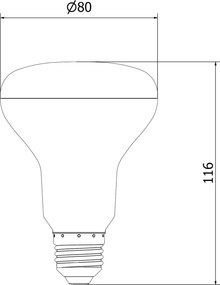 Mexen Nova, LED žárovka E27, R80, 12W, Teplá - 3000K, 1260 lm - L105-E27-1230-01