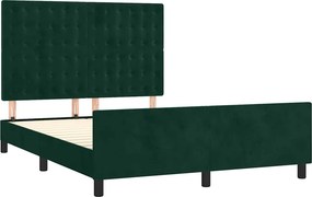 Rám postele bez matrace tmavě zelená 140 x 190 cm samet 3125998