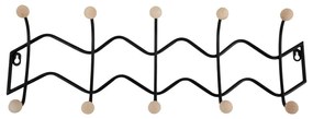 Černý kovový nástěnný věšák 61 cm Zig Zag – PT LIVING