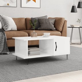 vidaXL Konferenční stolek 90 x 50 x 40 cm kompozitní dřevo [829488] Barva: bílá s vysokým leskem