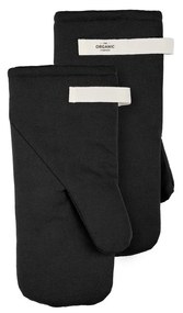 Kuchyňské rukavice Oven Mitts Black - set 2 ks The Organic Company