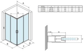 Gelco SIGMA SIMPLY BLACK čtvercový sprchový kout 1000x1000 mm, rohový vstup, čiré sklo, GS2110BGS2110B