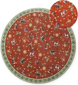 Červený/zelený kulatý koberec s vánočním motivem ø 160 cm Toy's Delight Nostalgic Noel Red Green – Villeroy&amp;Boch