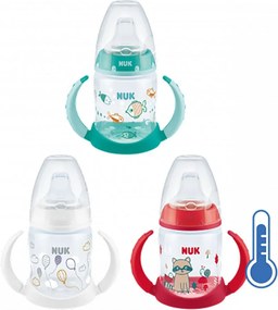 Kojenecká láhev na učení NUK s kontrolou teploty 150 ml červená
