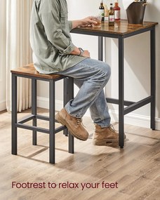 Jídelní stůl, barový stůl se židlemi, rustikální hnědý