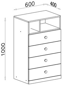 Dětský pokoj PIXEL | sestava A | 7 dílů | dub/bílá lux/šedá