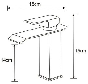 Mexen Apus, umyvadlová baterie, zlatá, 744700-50