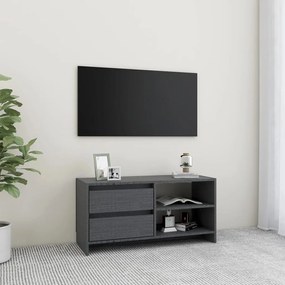 vidaXL TV stolek šedý 80 x 31 x 39 cm masivní borové dřevo