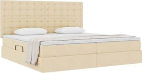Postel s úložným prostorem a matrací Krémová 200 x 200 cm 3371932