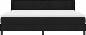 Postel s boxspringem s čelo Černý 200 x 200 cm textil 3341127