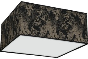 Stropní svítidlo Satino Square, 1x černé/zlaté textilní stínítko, (bílé plexisklo), (40 cm)