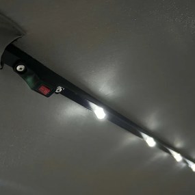 Slunečník MILIN s LED osvětlením světle šedá
