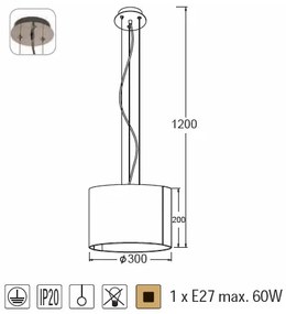 ACA DECOR Závěsné svítidlo DIONE max. 60W/E27/230V/IP20