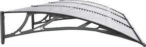 Vchodová stříška černá 300 x 100 cm polykarbonát 153569