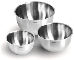 Nerezové mísy v sadě 3 ks ve stříbrné barvě ø 24 cm Lucca 3.0 – FABINI