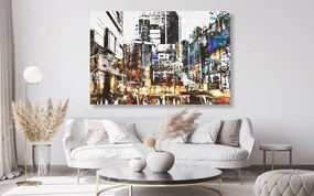 Obraz abstraktní panoráma města - 120x80 cm