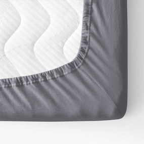 Goldea jersey elastické prostěradlo - tmavě šedé 90 x 200 cm