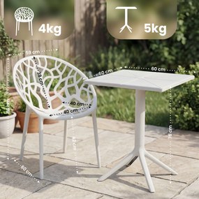 Sada zahradního nábytku Neriva se 2 židlemi – bílá