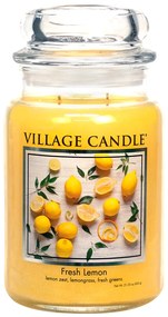VILLAGE CANDLE Vonná svíčka - Svěží citrón Doba hoření: 170 hodin