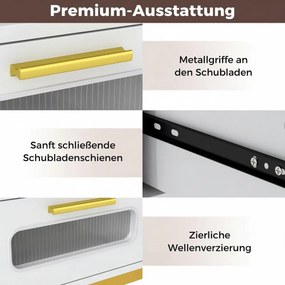 Costway Konzolový stolek s LED světly a nabíjecí stanicí úzký – 90 × 40 × 75 cm