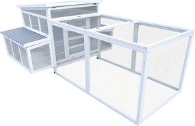 Kurník pro slepice, bílá/šedá, jedle, pozinkovaná ocel, ADRIO