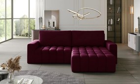 Rozkládací sedačka do L Chloe Barva: Bordó - Mat velvet 68
