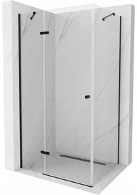 Mexen Roma sprchový kout s otočnými dveřmi 80 x 70 cm, Průhledné, Černá - 854-080-070-70-00