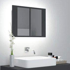 vidaXL LED koupelnová skříňka se zrcadlem 60 x 12 x 45 cm akryl [804956] Barva: Černá