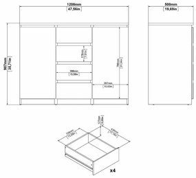 Komoda Simplicitous VI bílý lesk